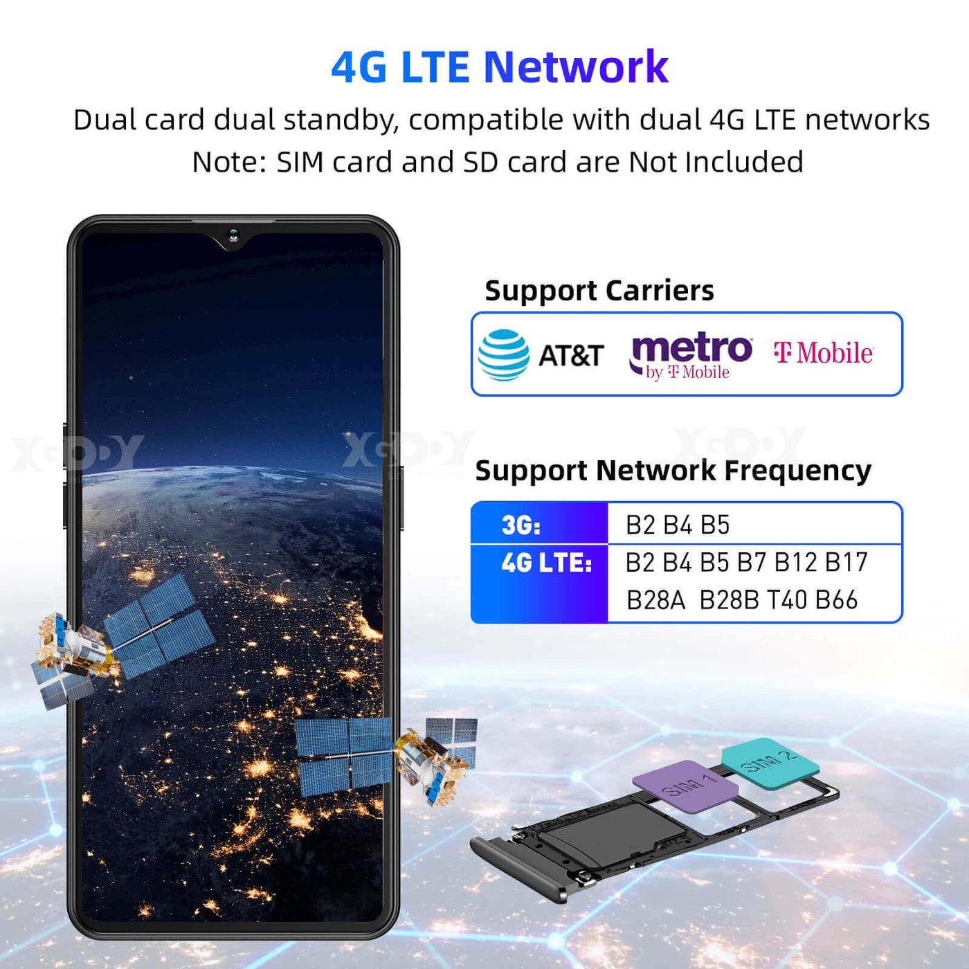 XGODY 13 Pro 6.6" Android 4G LTE Phone With Dual Sim Phones Unlocked A