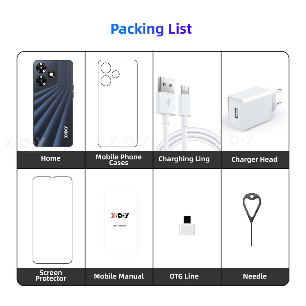 XGODY 13 Pro 6.6" Android 4G LTE Phone With Dual Sim Phones Unlocked A