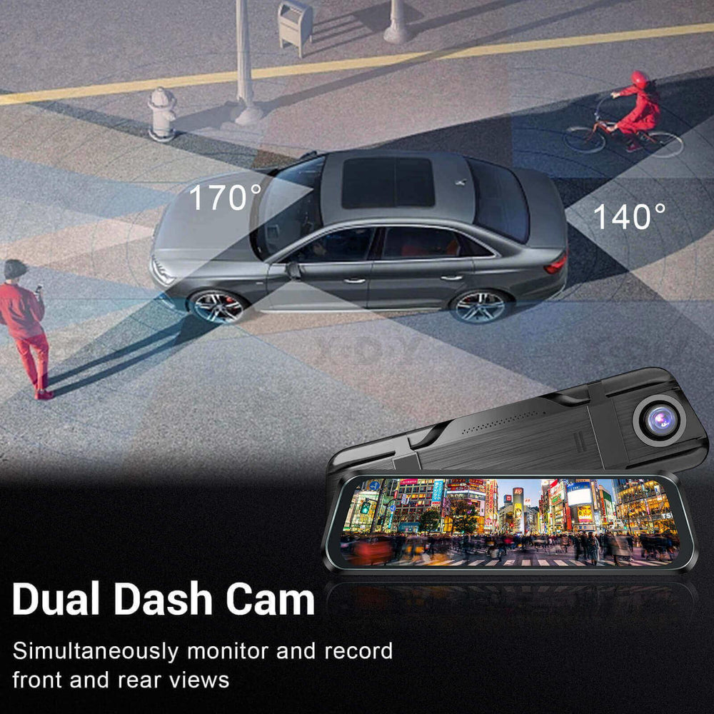 XGODY H13 Dash Cam | 10-Inch HD Display, 2.5K+1080P Resolution, Dual-L