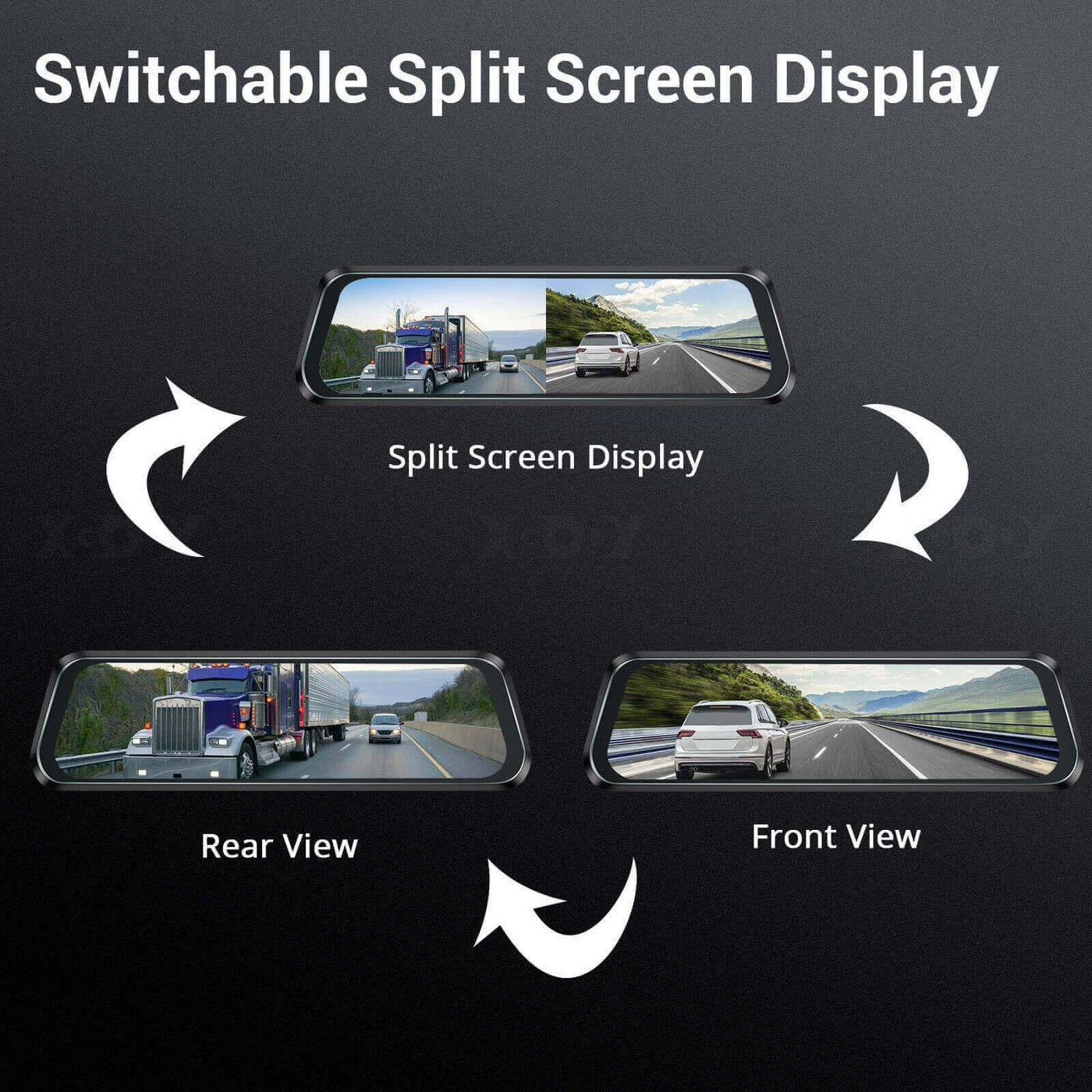 XGODY H13 Dash Cam | 10-Inch HD Display, 2.5K+1080P Resolution, Dual-L