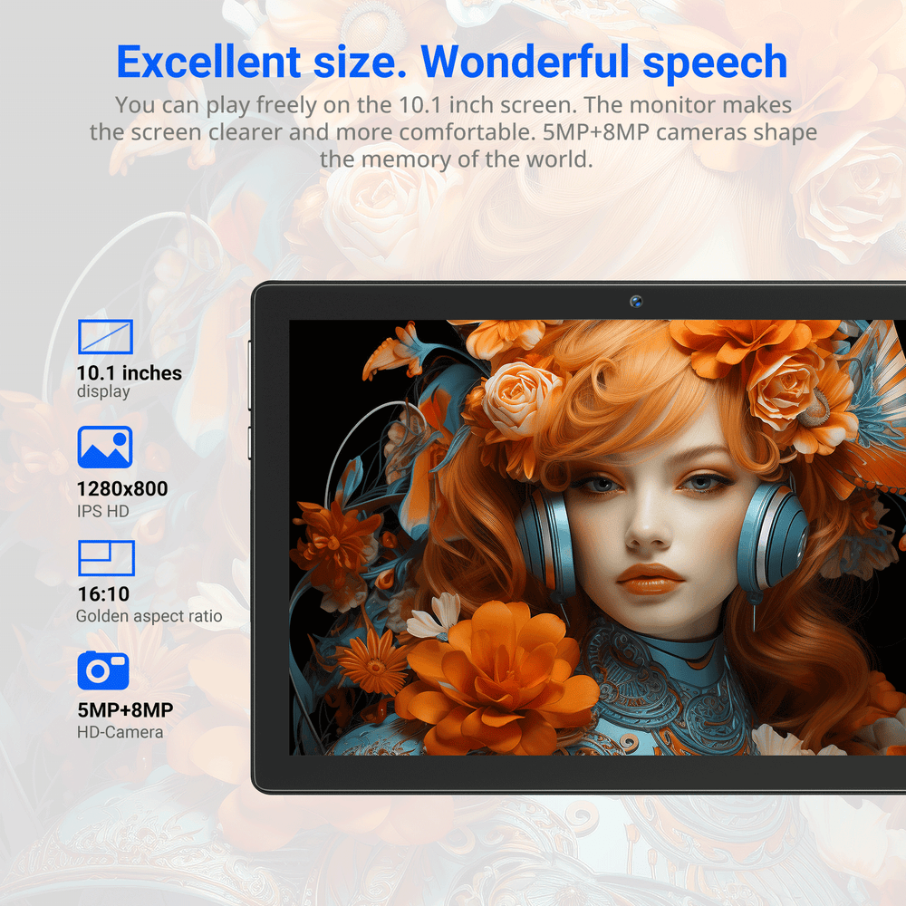 XGODY N01Pro 10.1-inch Android 12 Tablet | 10G+256G Memory | Dual Came