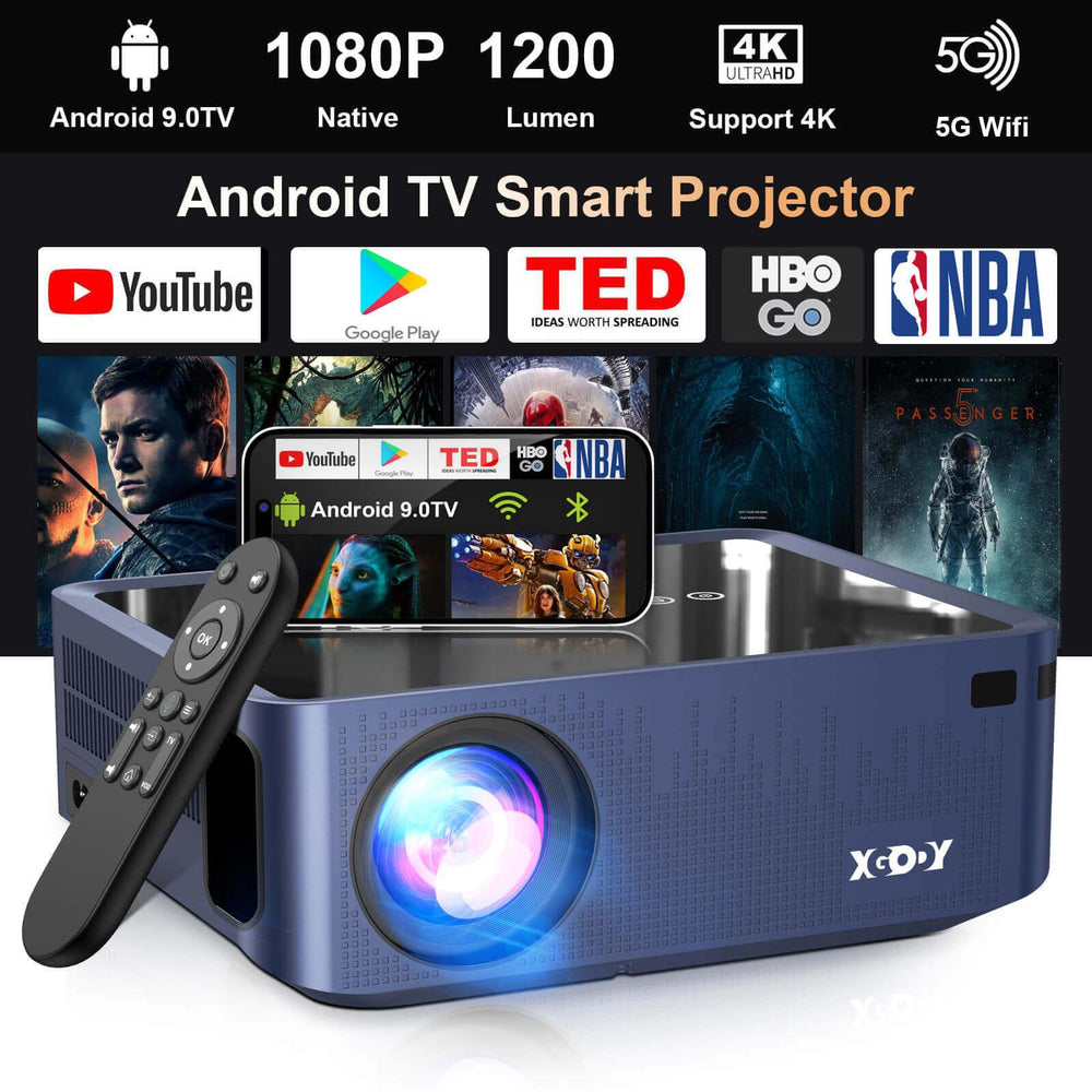 XGODY X1 Pro Home Theater | 1080p Native Resolution, 12,000 Lumens, 30