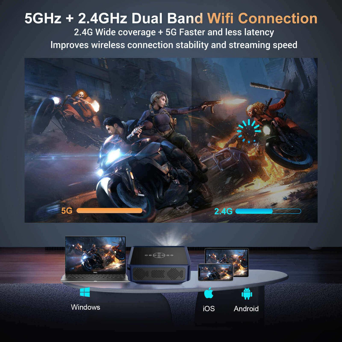 XGODY X1 Pro Home Theater | 1080p Native Resolution, 12,000 Lumens, 30