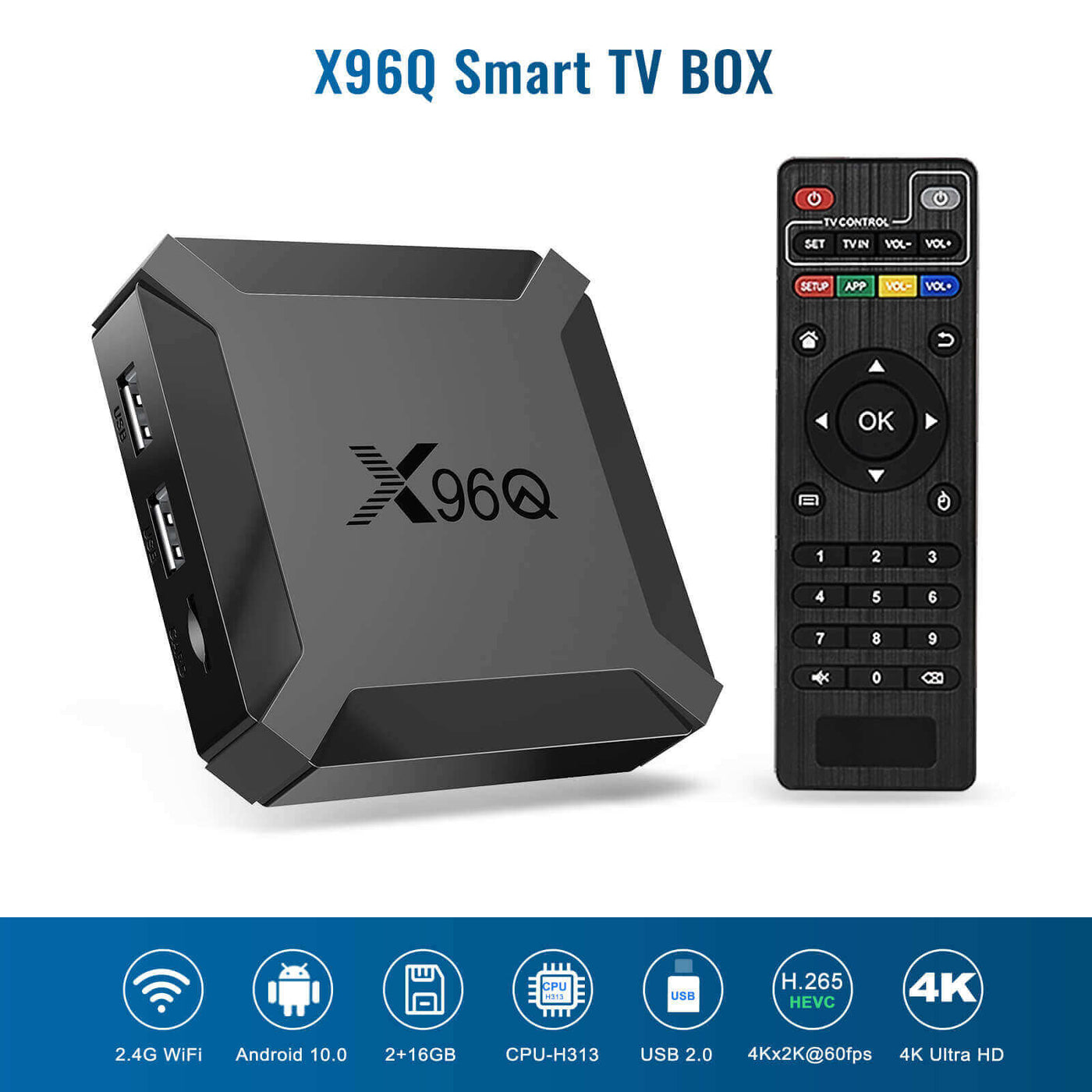 XGODY X96Q Android 10 Smart TV BOX, Supports Netflix, Hulu, Flixster,