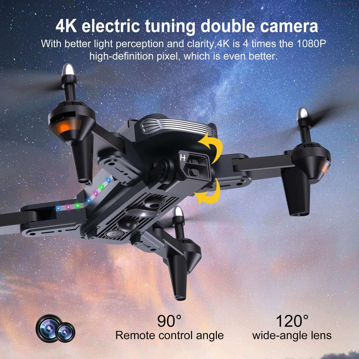 Mini Drone 4K Three-Sided Four-Axis Obstacle Avoidance Follow Foldable