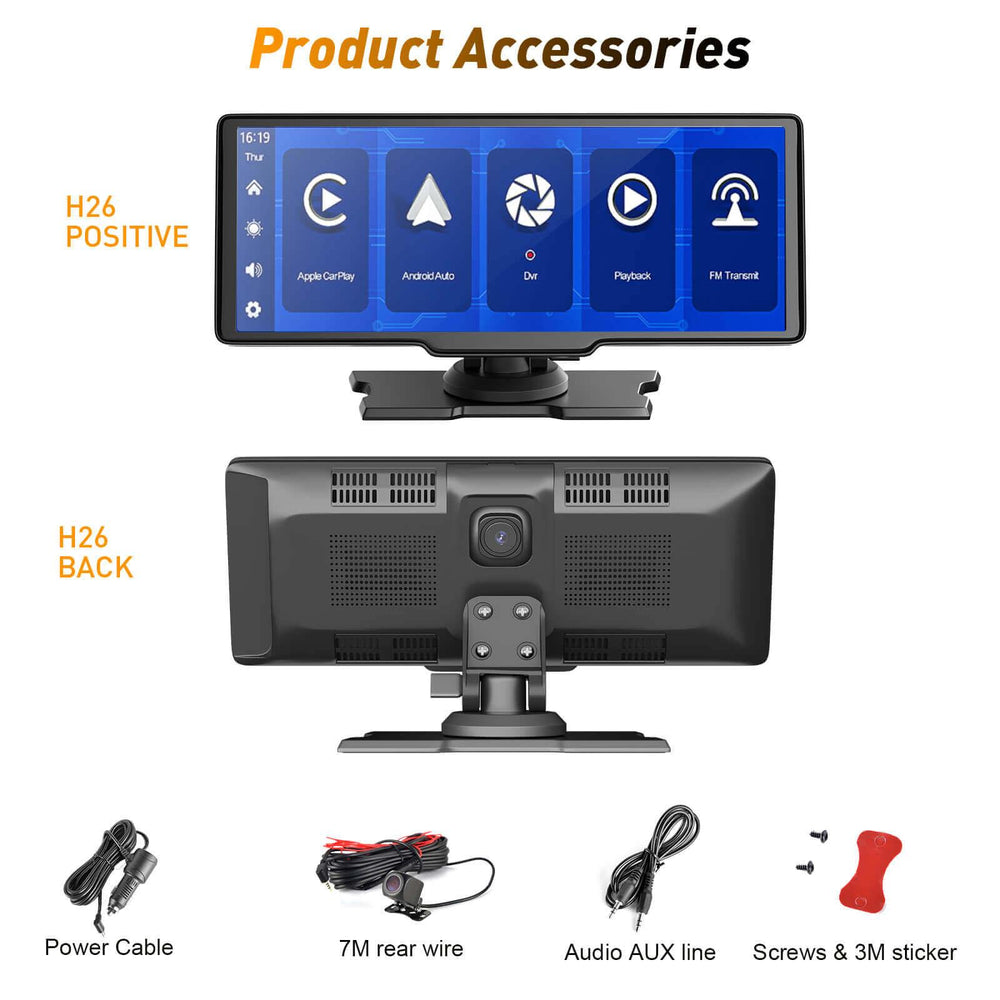 XGODY 1080P 10.26" IPS Screen Front And Rear Dual-Recording Camera Das