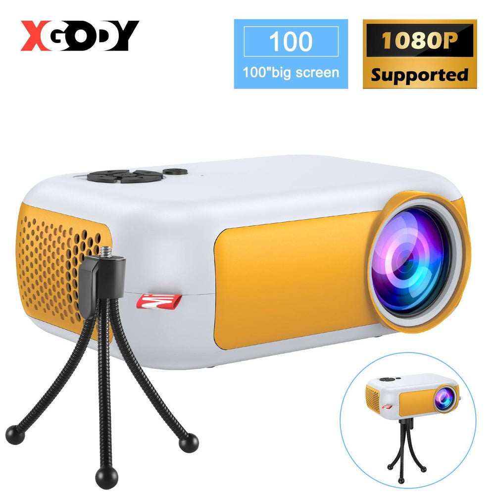 XGODY 1080P Multi-devio Connection Small Projector For Home Theater, H