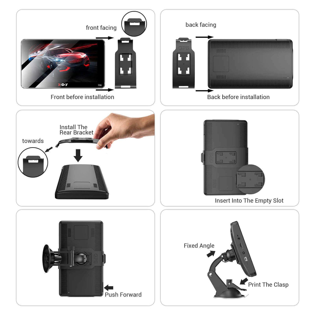 XGODY 706F/706BT 2.5D GPS Navigation For Car, With Latest Global Maps,