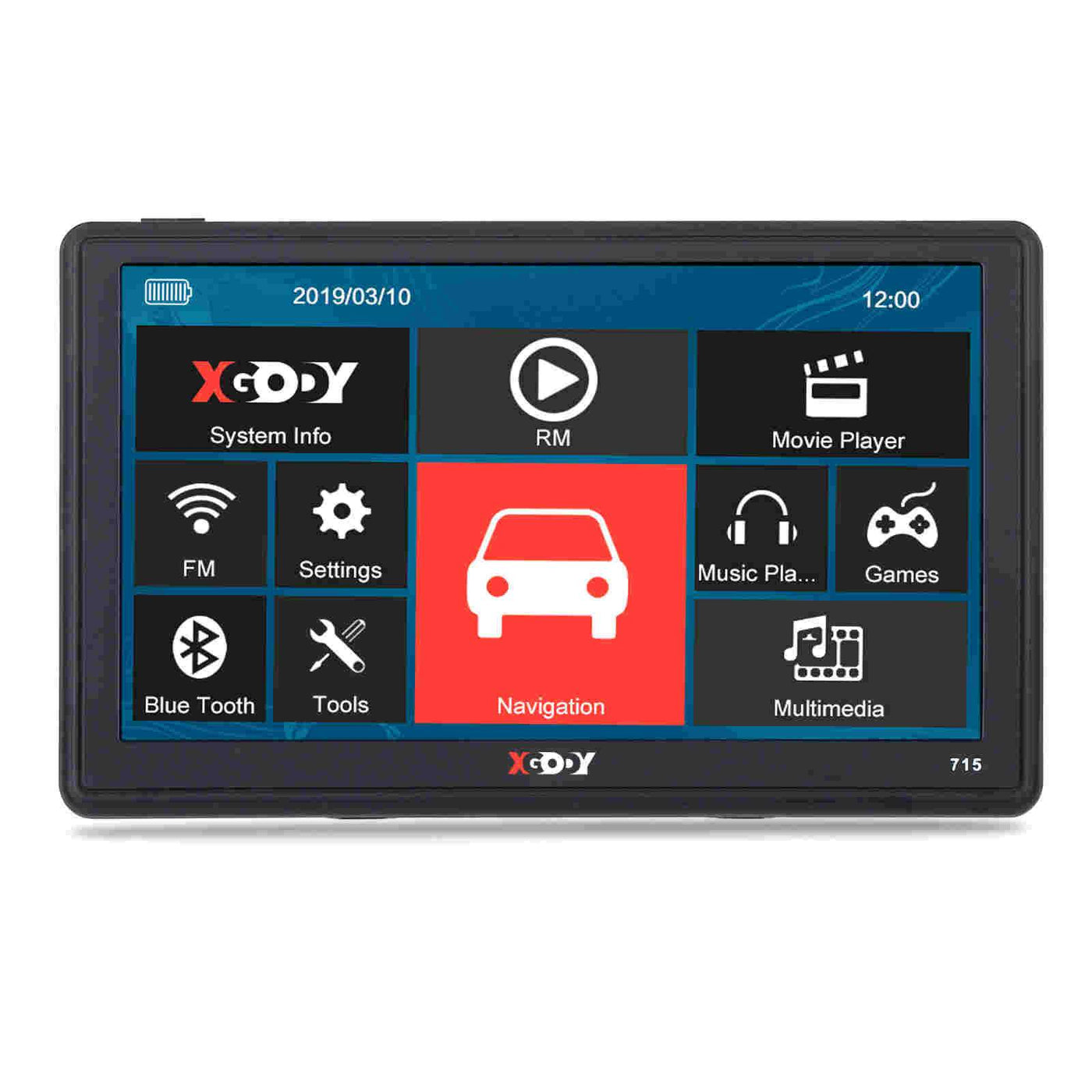 XGody 715BT 7'' High Sensitivity Bluetooth GPS Navigator