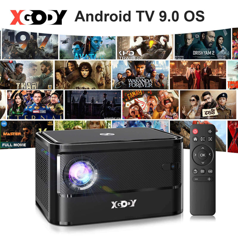 XGODY A40 Mini Portable Home LED Projector, Auto Focus, Native 1080P W