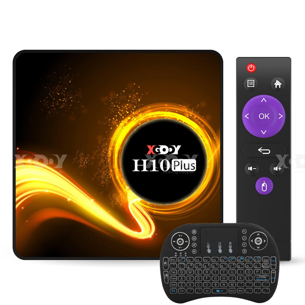 XGODY H10Plus Android 10.0 Quad Core Smart TV BOX Dual Wifi Keyboard M