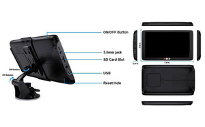 Lifetime Free Map Update Sat Nav 7inch Truck GPS with Bluetooth AV-in ...