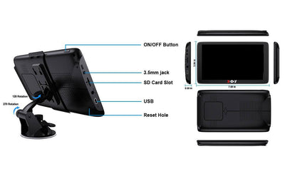 Lifetime Free Map Update Sat Nav 7inch Truck GPS with Bluetooth AV-in ...