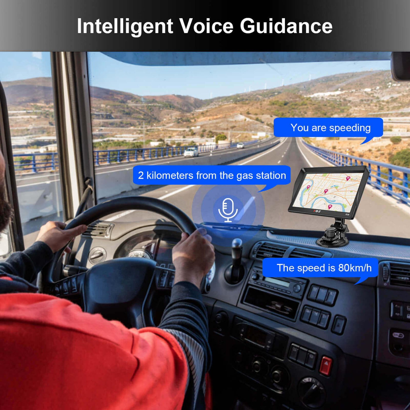 XGODY X10F/BT Newly Sat Navigation System, 9-inch HD Large Screen With