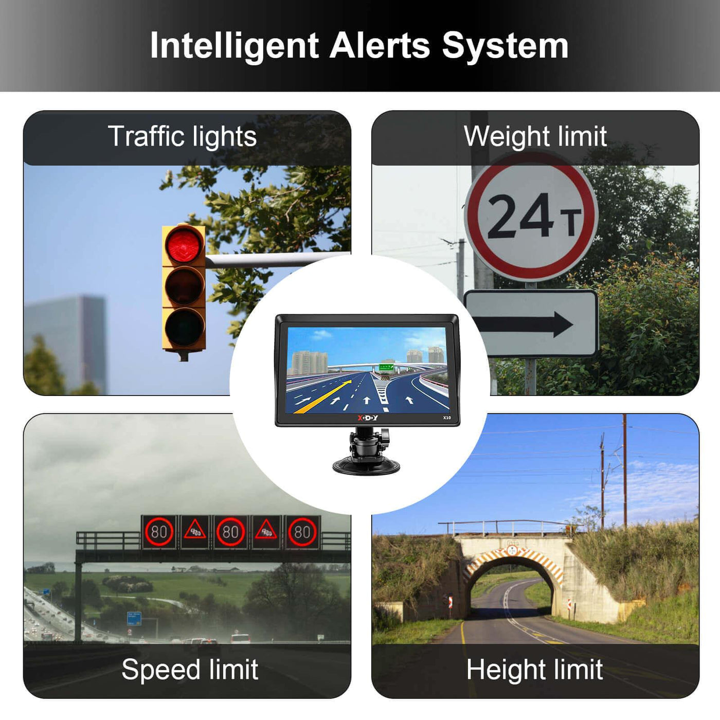 XGODY X10F/BT Newly Sat Navigation System, 9-inch HD Large Screen With